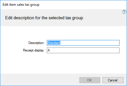 Item Sales Tax Group